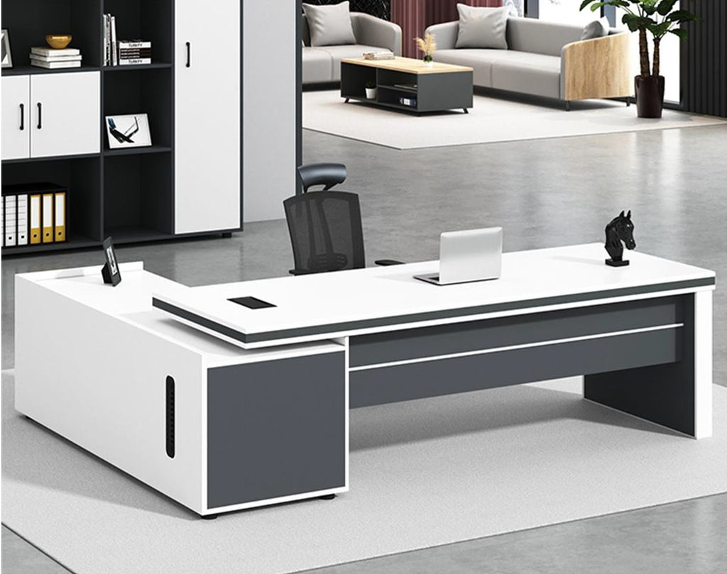 CLARA White Modern Executive Office Desk – Northern Interiors - CA