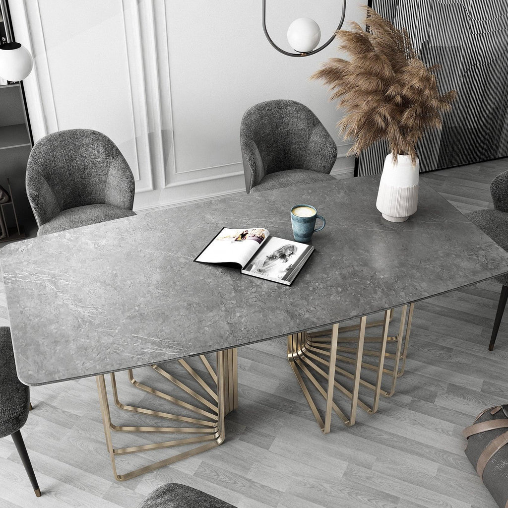 EROS Grey Marble Dining Table – Northern Interiors - CA