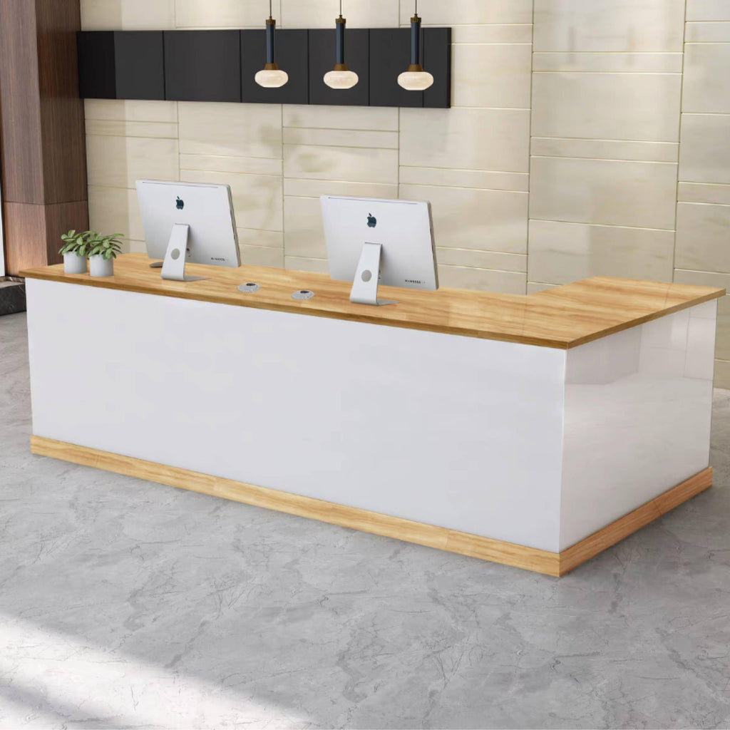 Modern Simple Wood Color Reception Desk – Northern Interiors - CA