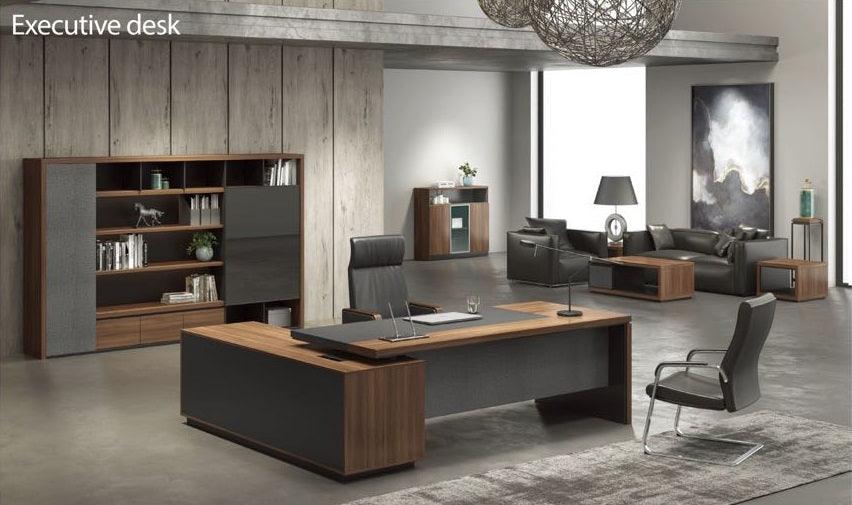 Otto Brown and Gray Executive Luxury Office Desk – Northern Interiors - CA